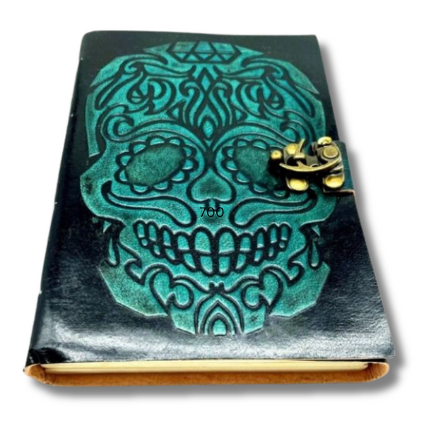 Personalised Skull Embossed Leather Journal for Men